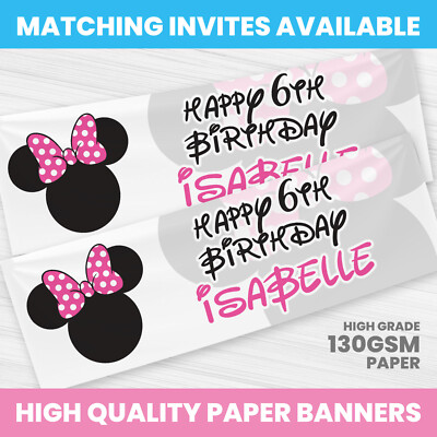 MINNIE MOUSE BANNER PERSONALISED ANY NAME PHOTO MINNIE MOUSE PARTY ...
