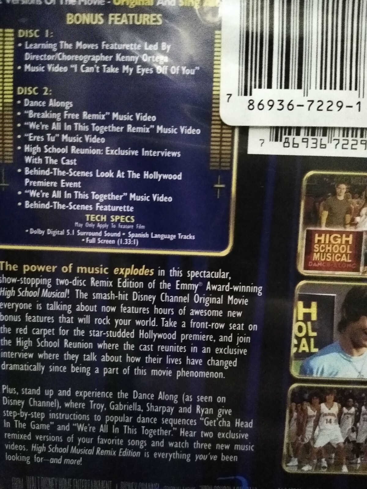 High School Musical (DVD, 2006, 2-Disc Set, Remix Edition) for sale ...