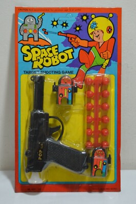 RARE - SPACE ROBOT TAGET SHOOTING GAME POP GUN - 1977 - HONG KONG | eBay
