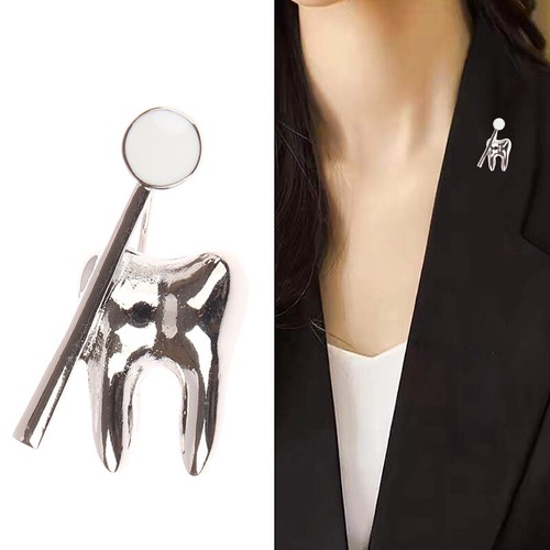 Tooth Shape Medical Brooch Pin Nurse Lapel Classic Badge Pins Jewelry ...