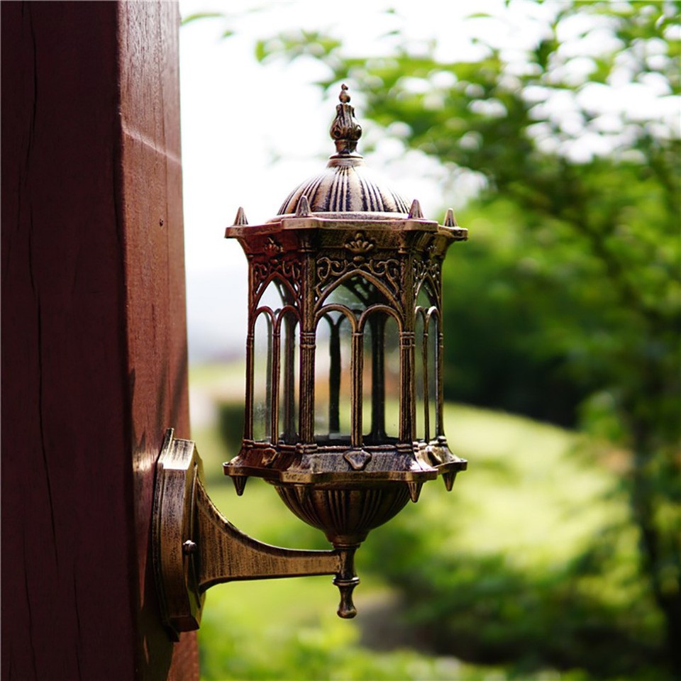 Retro Exterior Wall Light Fixture Shade Lantern Sconce Porch Lamp ...