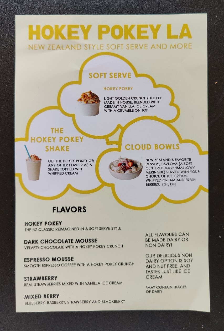1 HOKEY POKEY New Zealand Style Soft Serve Style ICE CREAM Menu | eBay