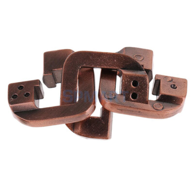 Ring Lock Puzzle Classic Metal Mind Brain Teaser IQ Test Adults ...