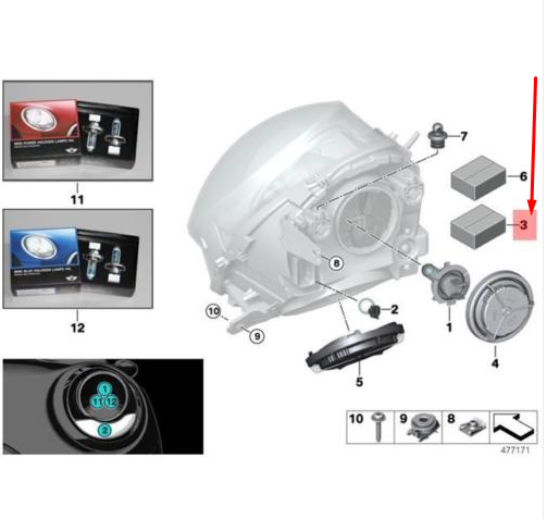 MINI Cooper F56 Set Of Mounts For Headlights 63117383206 NEW GENUINE | eBay