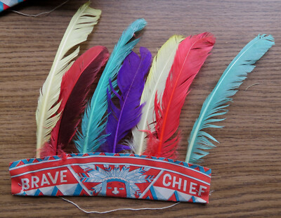 20 VINTAGE BRAVE CHIEF INDIAN HEAD DRESSES - Kids Birthday Party COWBOY ...