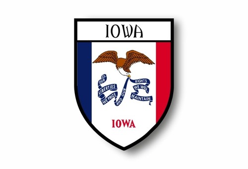 Sticker Car Motorbike Coat of Arms City Flag States USA Iowa | eBay