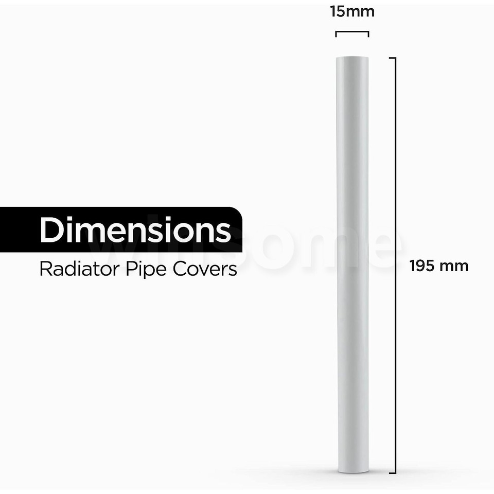 8 Pc White Radiator Pipe Sleeves Long PVC Shrouds Snap Around Pipes ...