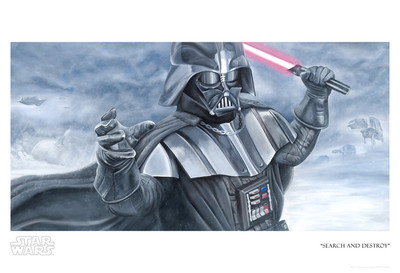 Lord Vader Through Snow to Hoth Rebel Base Star Wars Fine Art Giclée on ...