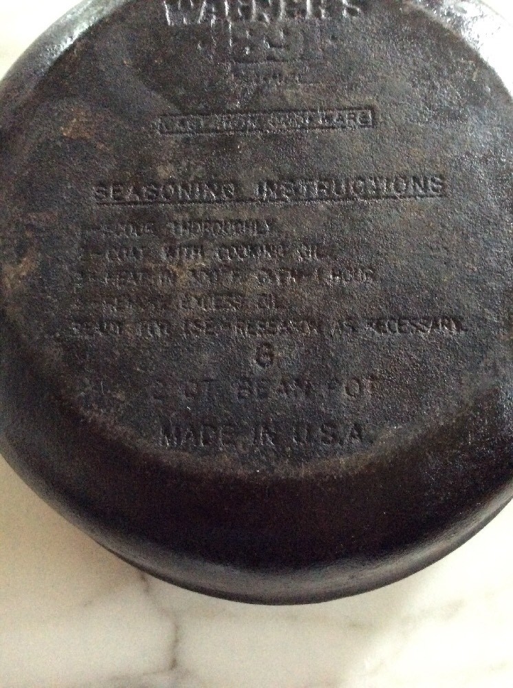 Wagner 1891 original cast iron cookware #6 2 QT. BEAN POT | eBay