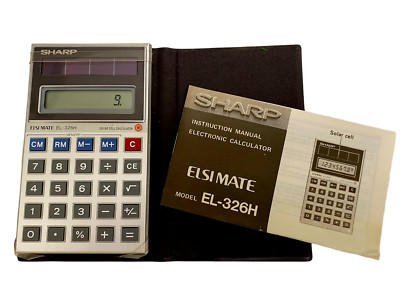 Vintage Sharp Elsi Mate Model EL-326h Calculator Case & Instruction ...