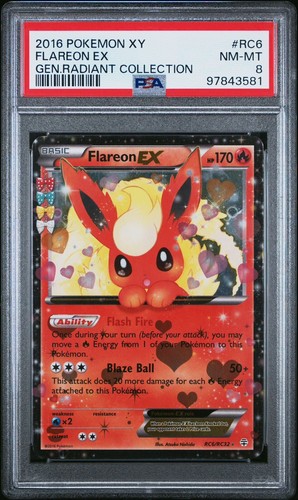 Pokemon TCG Flareon EX RC6/RC32 Generations Radiant Collection Holo NM ...