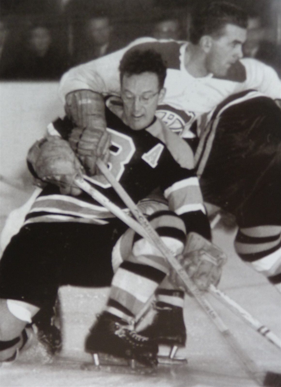 NHL HOCKEY PHOTO PRINT HAL LAYCOE BOSTON VS MAURICE RICHARD MONTREAL | eBay