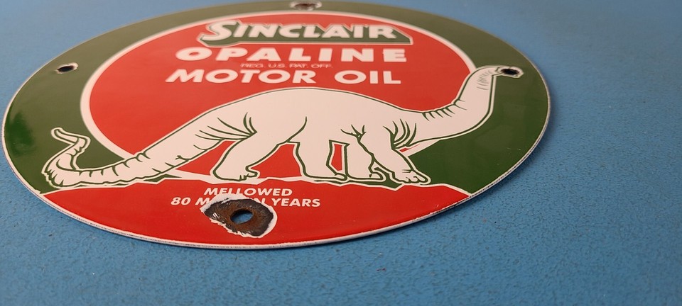Vintage Sinclair Opaline Sign - Gas Motor Oil Porcelain Advertisement ...