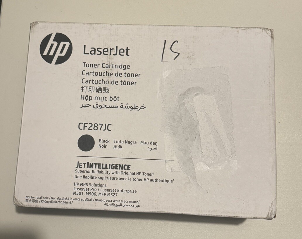 HP CF287JC Black Toner Cartridge For M501, M506, MFP , M527 New In Box ...