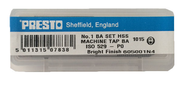 PRESTO BA TAPS DIES MULTIPLE SIZES 0BA-10BA 3PS HSS SETS & HSS SPLIT ...