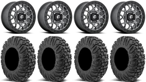 Fuel Tech Beadlock Gm 15" Wheels 34" MotoVator Tires Textron Wildcat XX ...