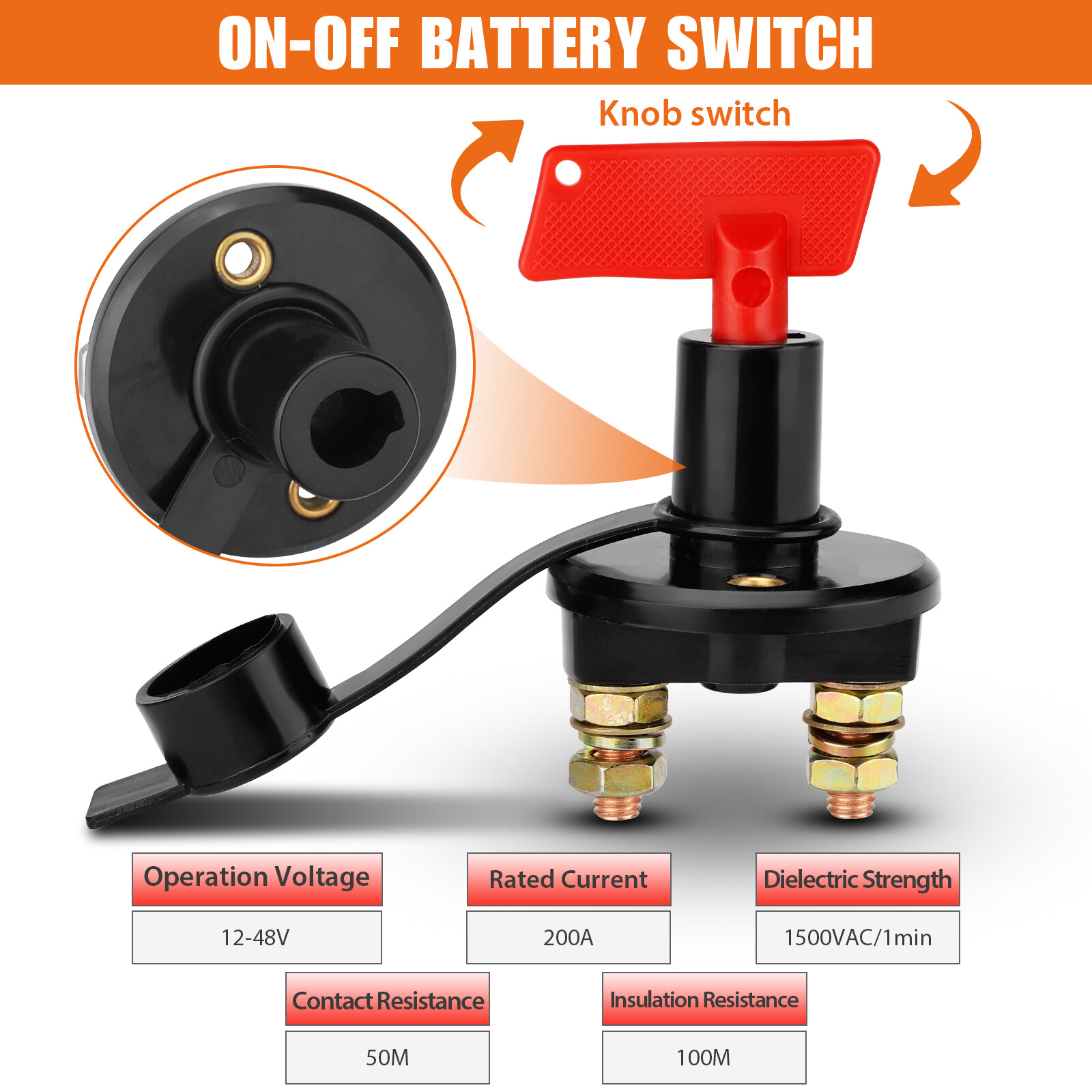 2PCS Battery Kill Switch Disconnect Isolator Power Cut OFF Car Boat ...