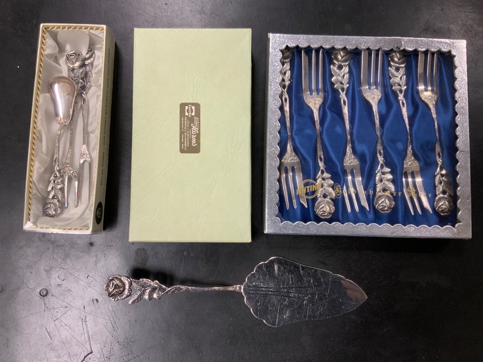 vtg Antiko 100 Hildesheimer rose silver plated dessert set-16 pieces | eBay