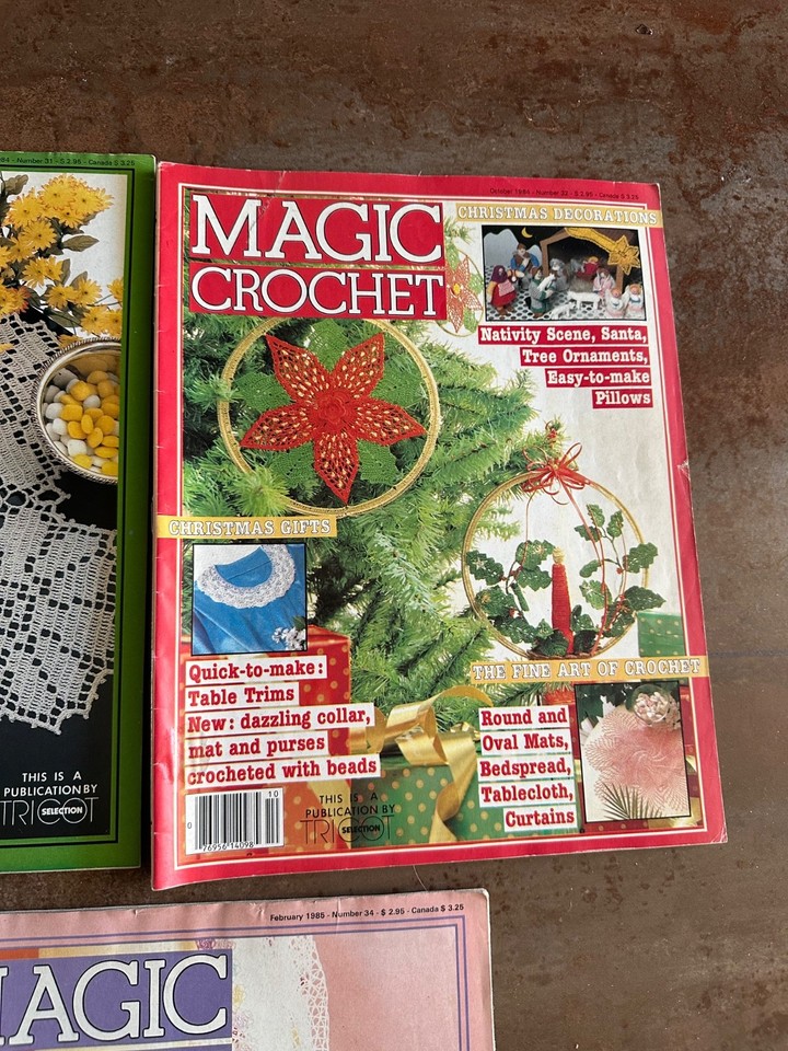 Lot of 5 Vintage 1984 Magic Crochet Magazines issue No: 30-31-32-33 34 ...