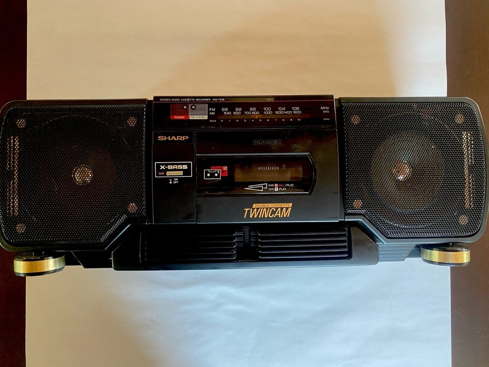 Sharp WQ-T238 (BK) Vintage Double Cassette Boombox Rare EQ + Mic 1980’s | eBay