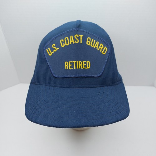 Vtg US Coast Guard Retired Snapback Hat Cap Large Patch Made In USA | eBay