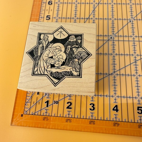 Christmas Manger Scene~Jesus~Religion~Rubber Stamp~ 3"X 3"~Stampa Rosa ...