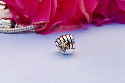Pandora Authentic Silver Seashell with 14K Gold Starfish Charm ...