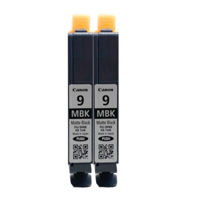2x Original Canon Ink Cartridge PGI-9 Matte Black for Pixma 7000 7600 ...