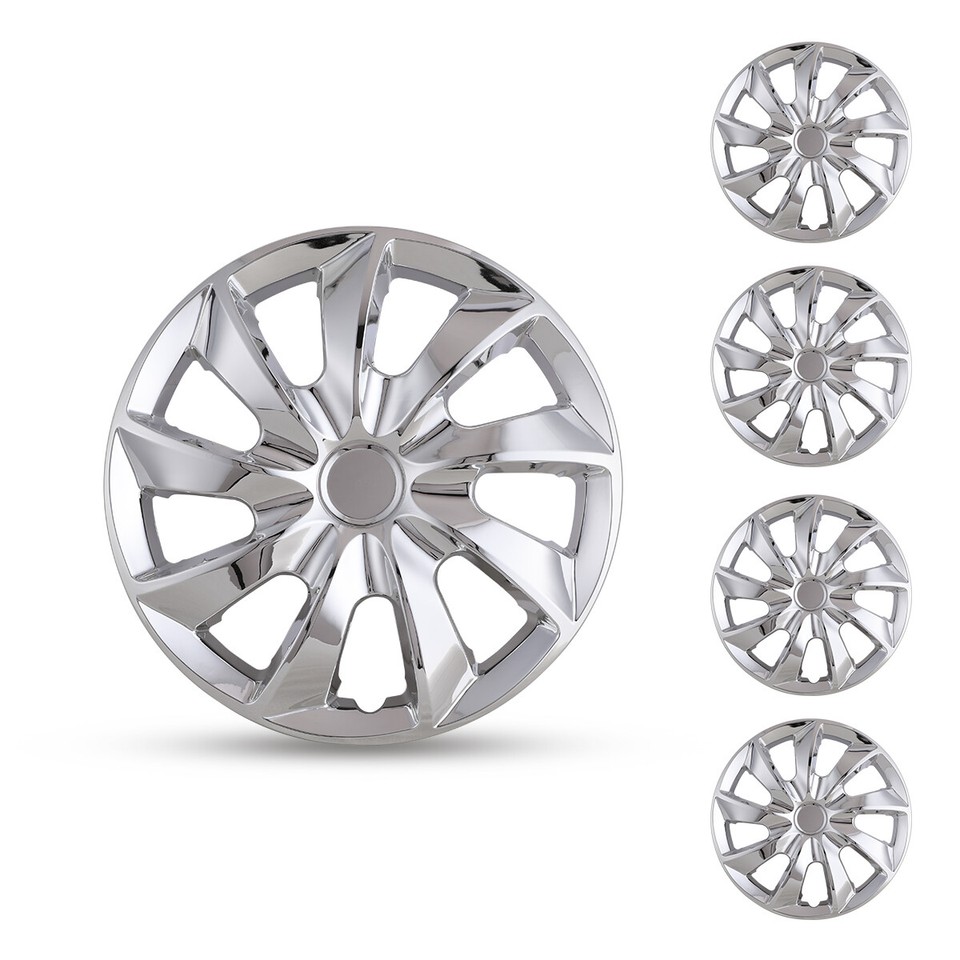 17" Chrome Set of 4 Snap On Wheel Hub Caps Trim Rings fit R17 Tire ...