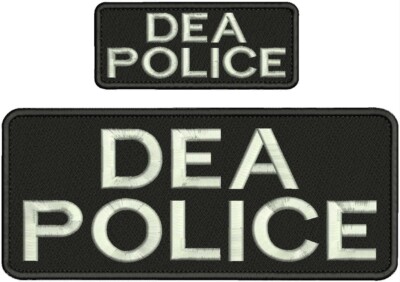 DEA POLICE embroidery patches 4x10 2X5 hook on back SILVER letters | eBay