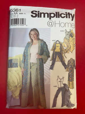 Simplicity 5361, Size Xxs-L, Misses'/ Woman's Robe, Top, Pant, Uncut | eBay