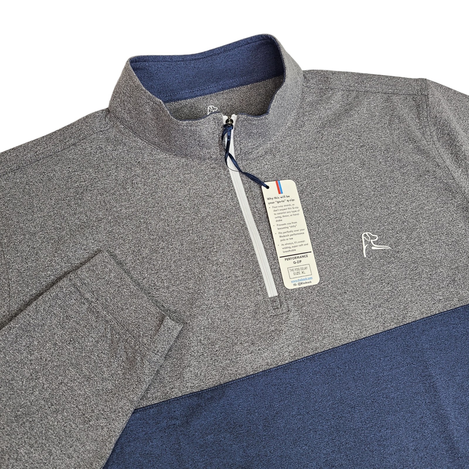 Rhoback Mens XL 2XL 3XL The Fog Delay Performance Quarter Zip Pullover ...