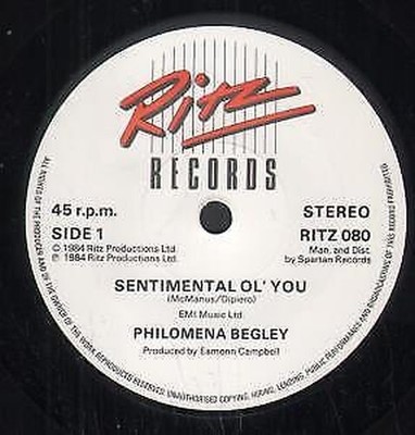 Philomena Begley Sentimental Ol' You 7" Vinyle UK Ritz 1984 B/W Fallin ...