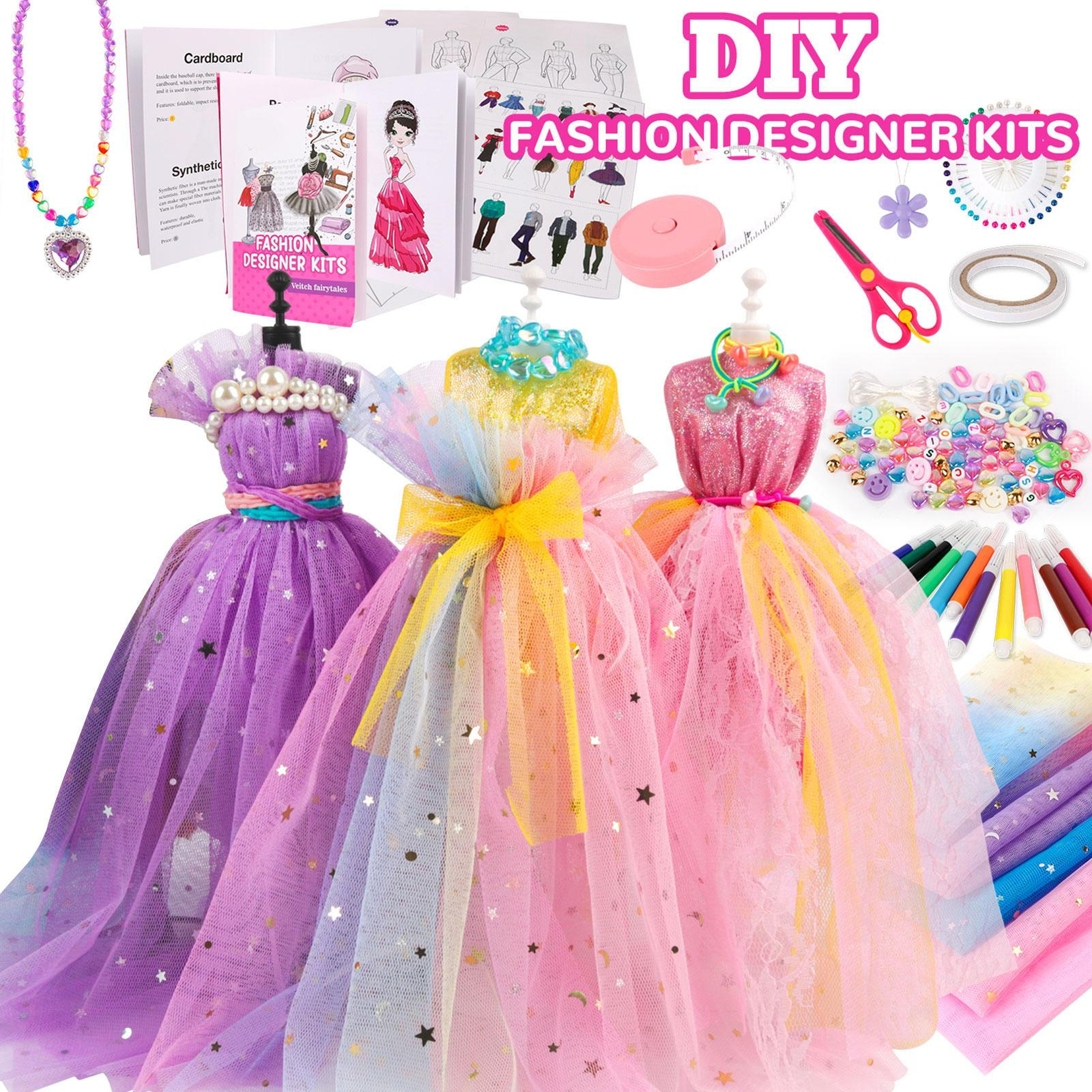 309 Pcs Fashion Design Kit for Girls Doll Accessories DIY Set ...