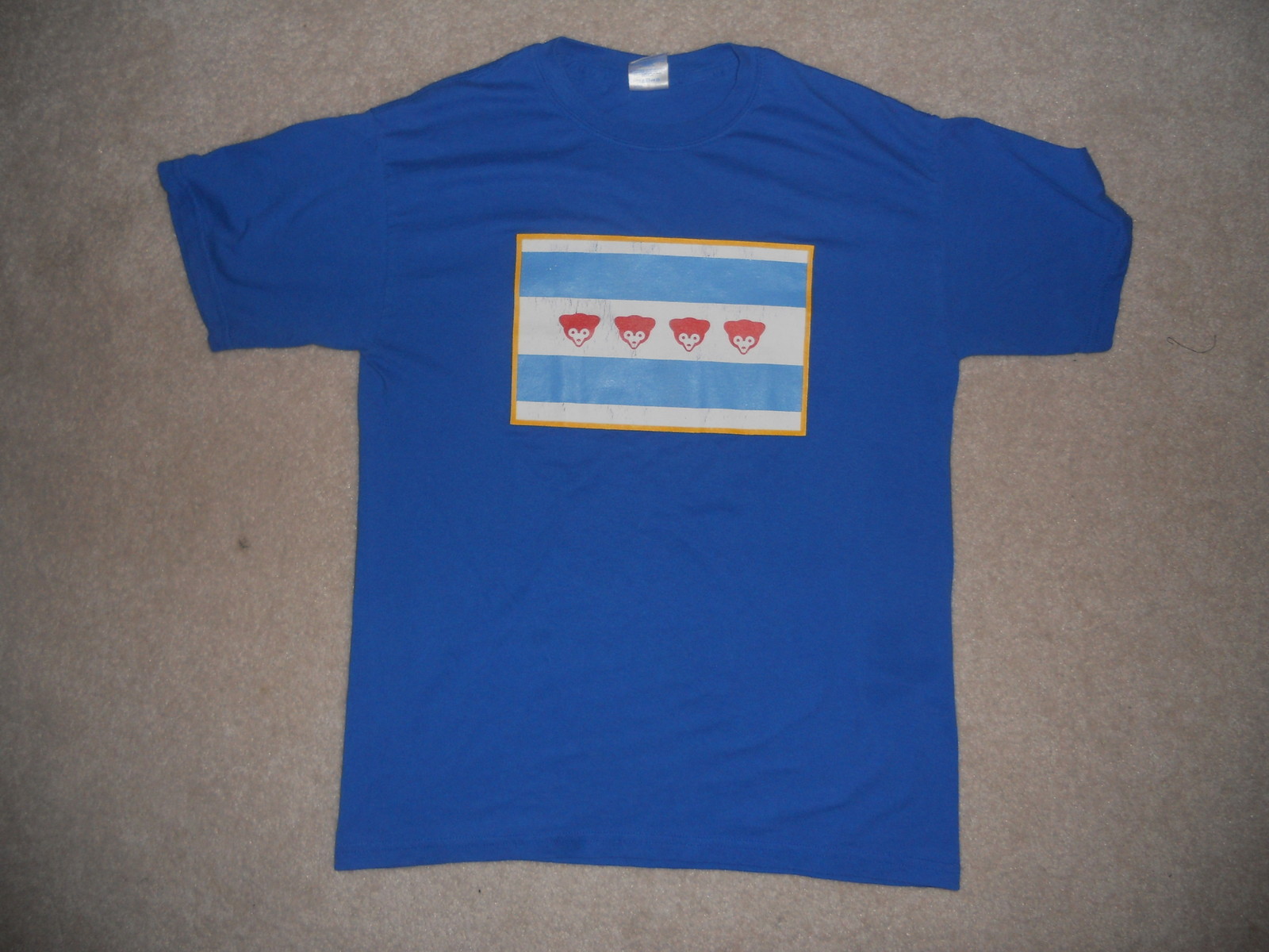 Chicago Cubs Baseball Shirt Cubbie Bears on Chicago Flag Cubbie Blue ...