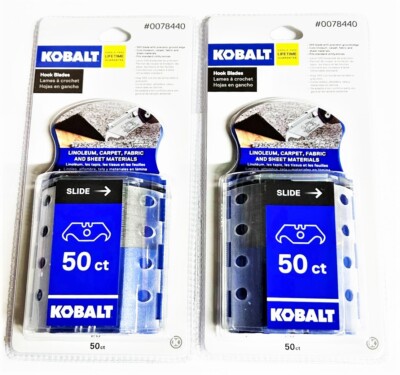 100 KOBALT HOOK BLADES UTILITY RAZOR KNIFE 50-PACK CARPENTER ROOFING ...