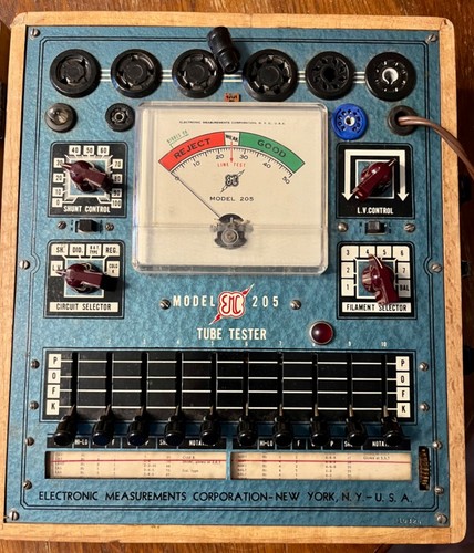 Vintage EMC 205 Tube Tester, Made in USA, Electronic Measurements Corp ...