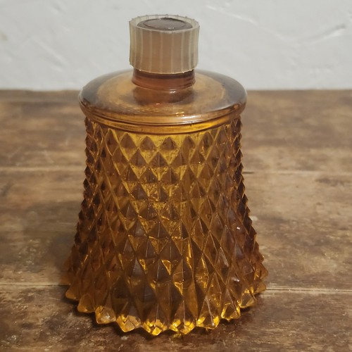 Vintage Amber Glass Diamond Point Peg Votive Cup Sconce Candle Holder 3 ...
