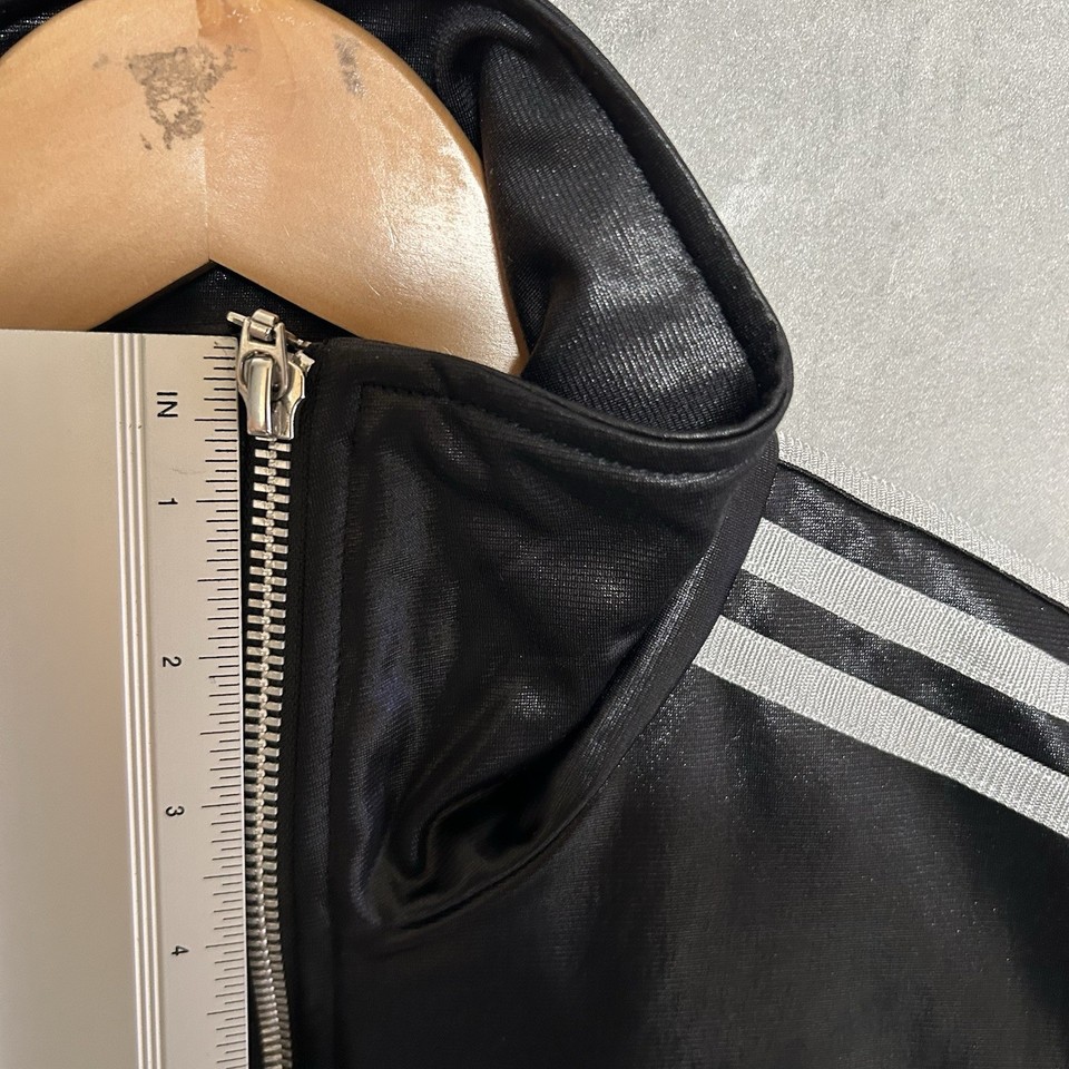 Adidas Mens Track Jacket Medium Black Silver Chile 62 Wet Look SST ...