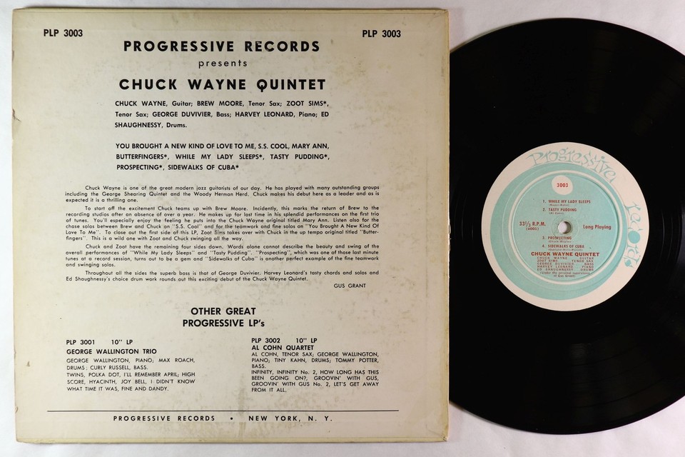 Chuck Wayne Quintet - S/T 10" - Progressive - 3003 Mono DG | eBay