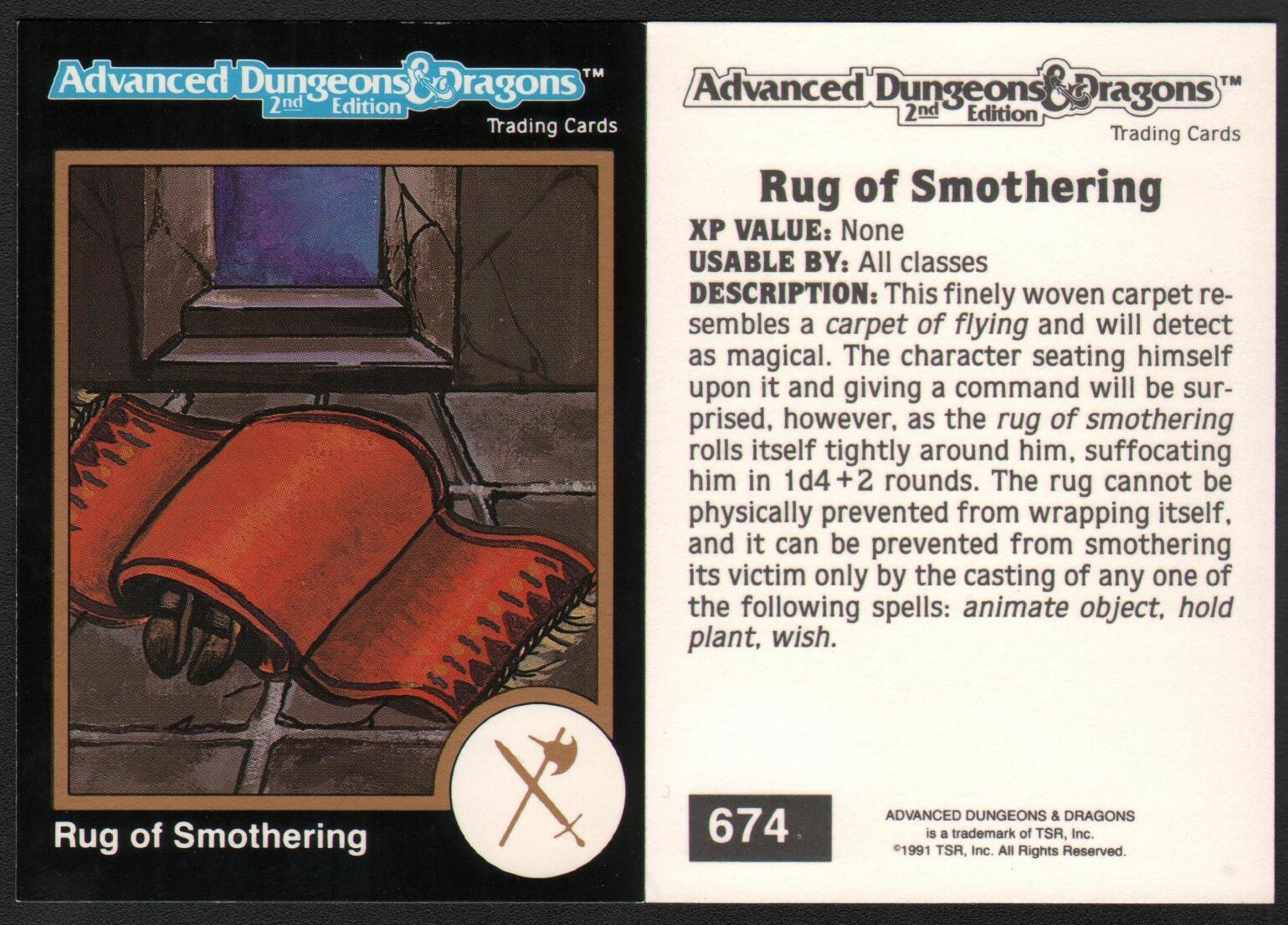 1991 TSR AD&D Gold Border Fantasy Art Card #674 Dungeons & Dragons ...