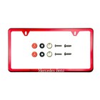 Fit Mercedes-Benz Laser Etching Stainless Steel Red Slim License Frame ...