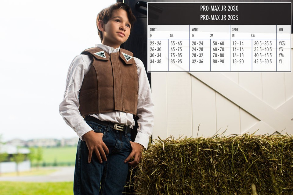 Phoenix Rodeo Pro-Max Jr. Rider Vest - Black Leather - 2030 (Various ...