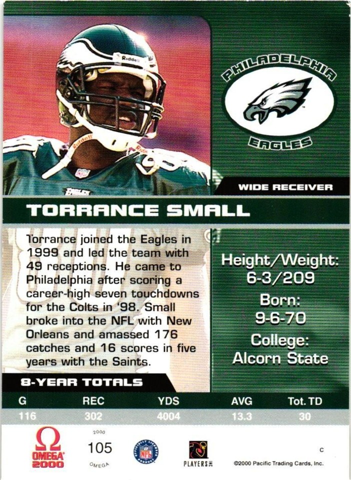 2000 PACIFIC OMEGA TORRANCE SMALL #105 CARD $0.99 VALUE BOX | eBay