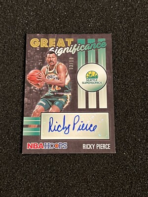 Ricky Pierce 2020-21 Hoops Great SIGnificance Gold Auto #d /10 Sonics ...