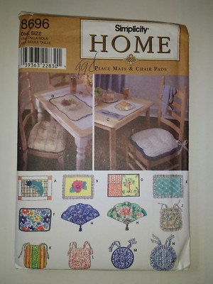 Simplicity 8696 Placemats & Chair Pads | eBay
