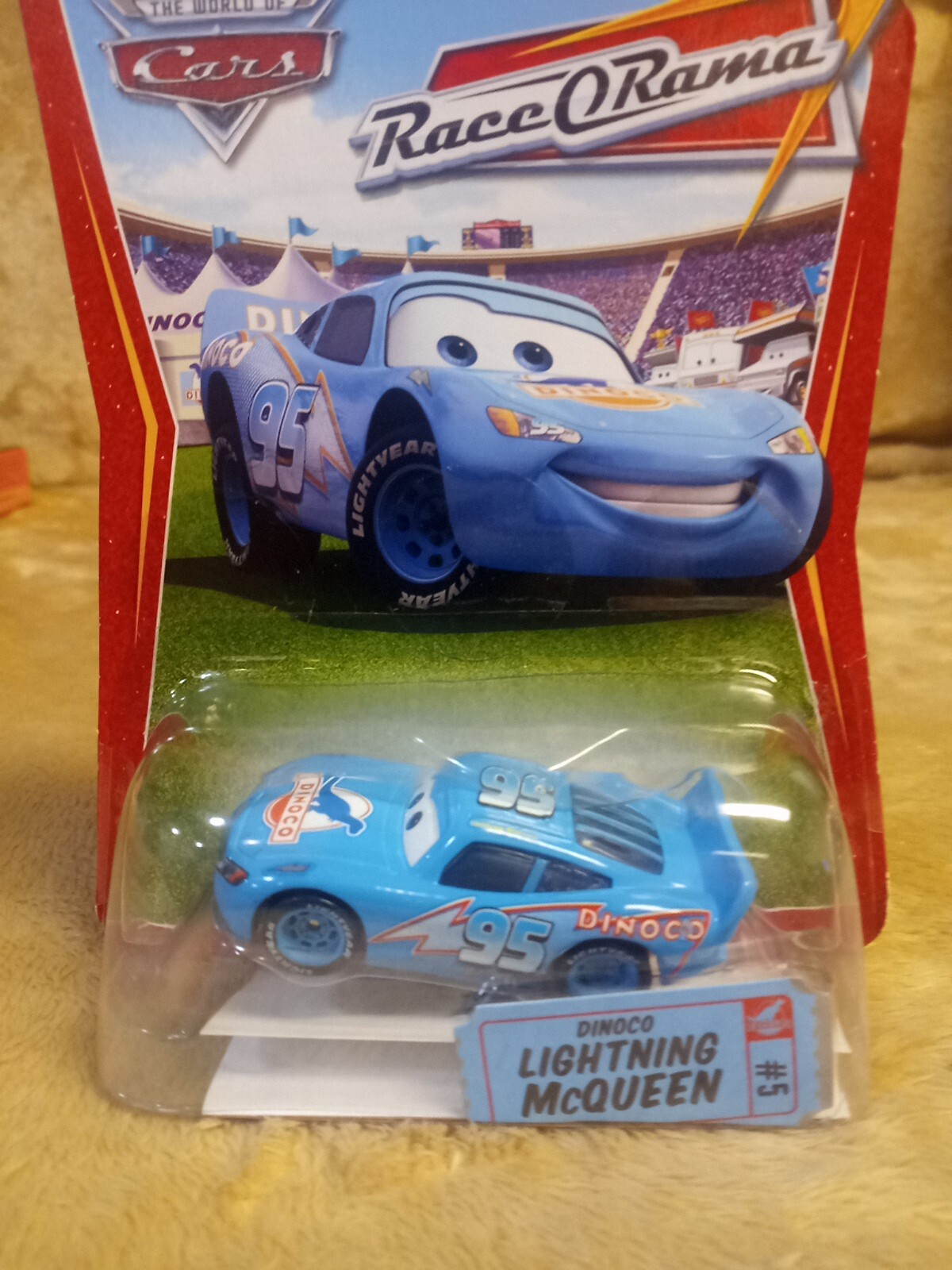 DISNEY PIXAR CARS , DINOCO LIGHTNING MCQUEEN , # 5 , RACE O RAMA , BOX ...