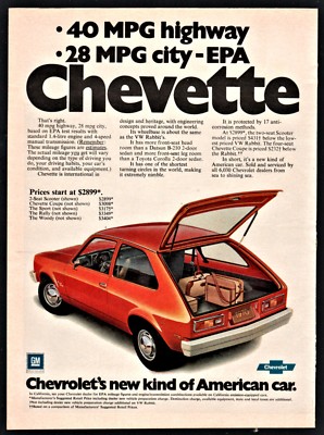 1976 Chevrolet CHEVETTE red Hatchback Vintage Car Photo AD (appeared 11 ...