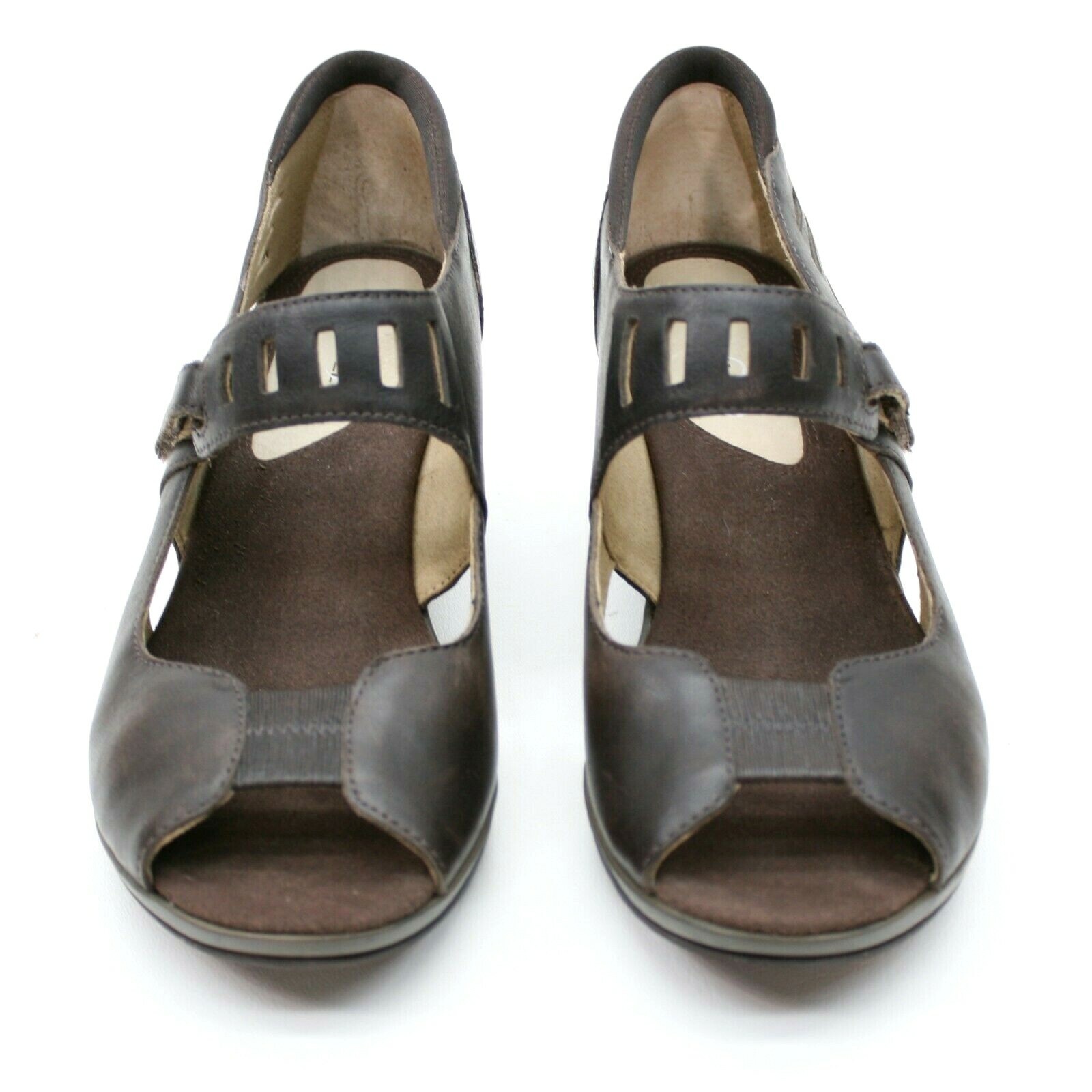 Merrell Ladies 10 (41) Evera MJ Braken Brown Leather Mary Jane Heels ...