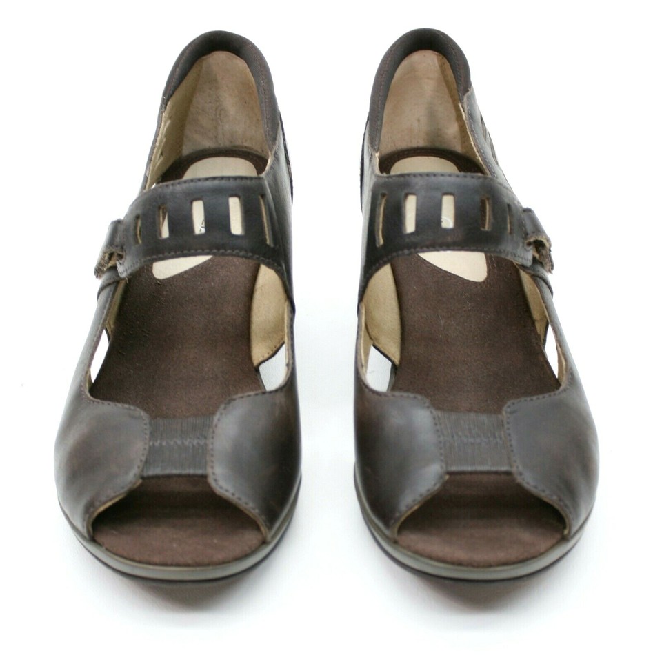 Merrell Ladies 10 (41) Evera MJ Braken Brown Leather Mary Jane Heels ...